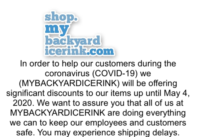 Home page of MYBACKYARDICERINK Online Store